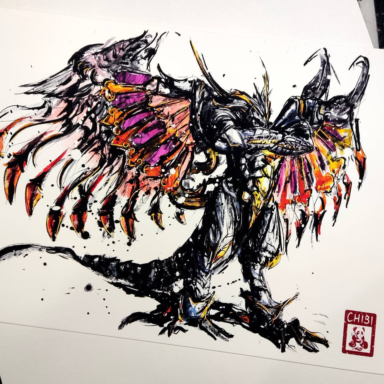Fanart Print Final Fantasy X Bahamut Ink Fan Art - Etsy UK