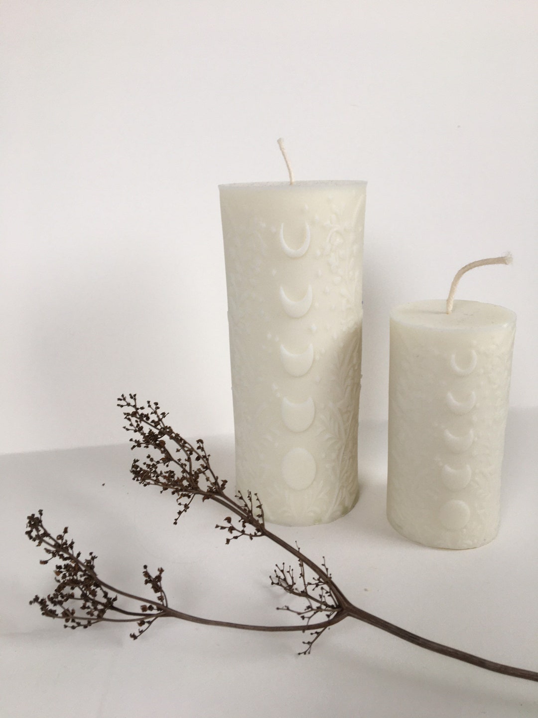 Moon Phase Candles Moon Candle Candle Set Large Small Rapeseed Wax ...