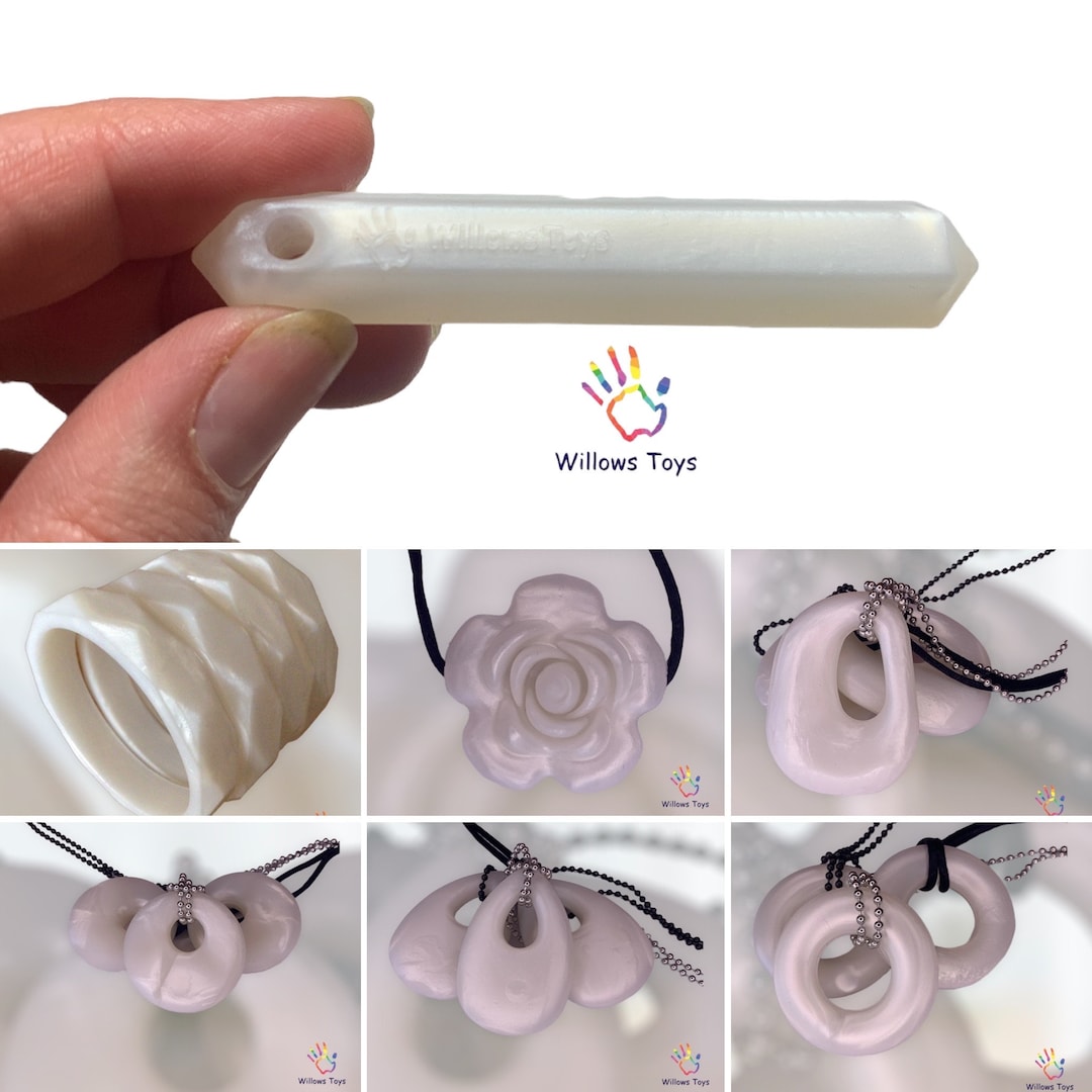 Pearl White Chewelry Pendant Modern Lightweight Chewable - Etsy