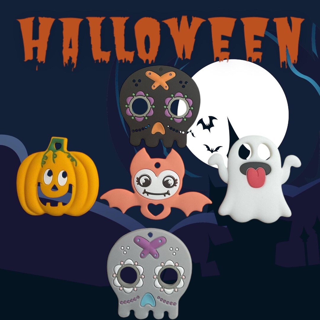 Halloween Spooky Sensory Chew Pendant Chew Necklace Autism ADHD ASD ...