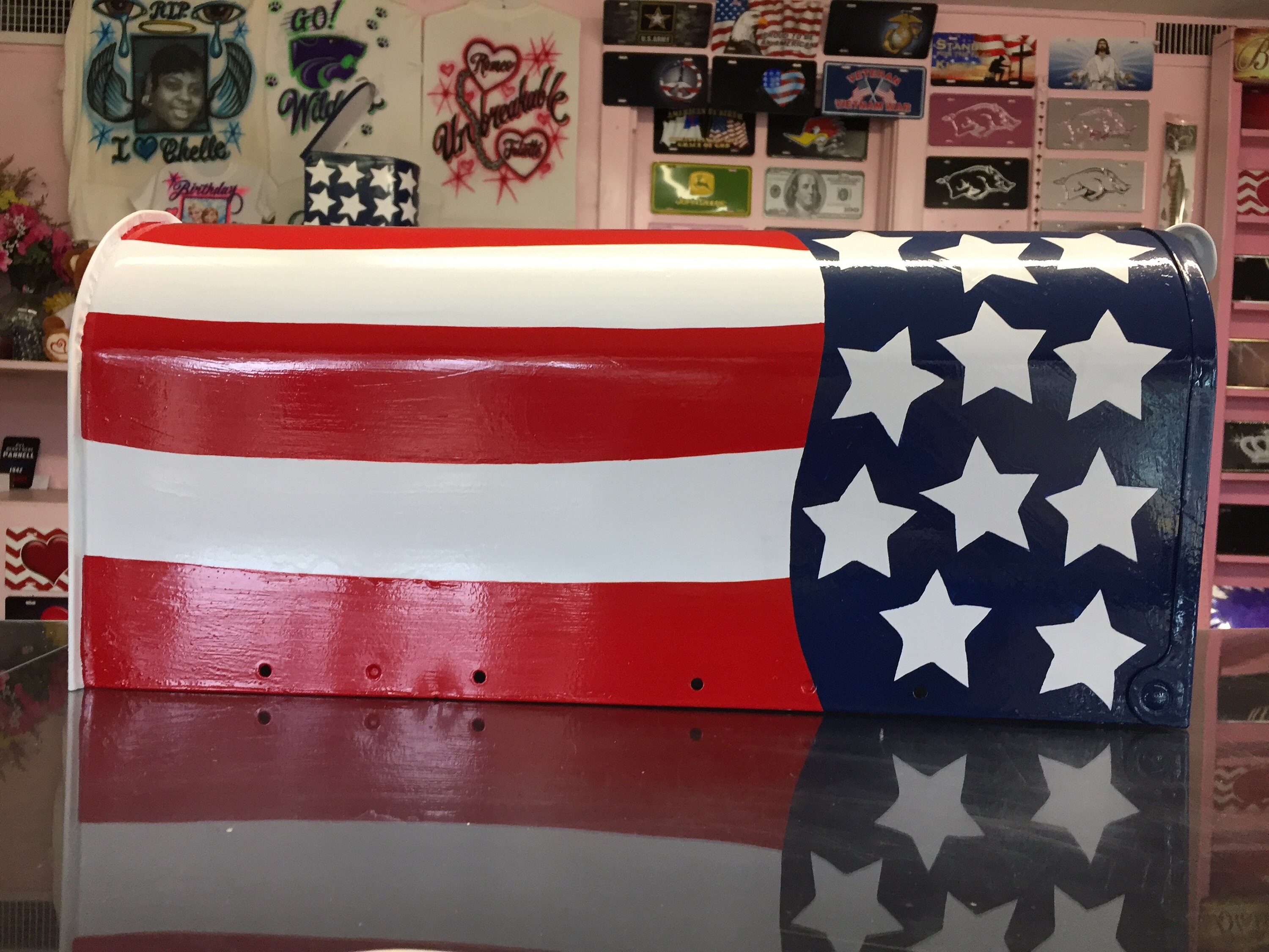 MAILBOX *in God We Trust* American FLAG Rural-style *custom Painted ...