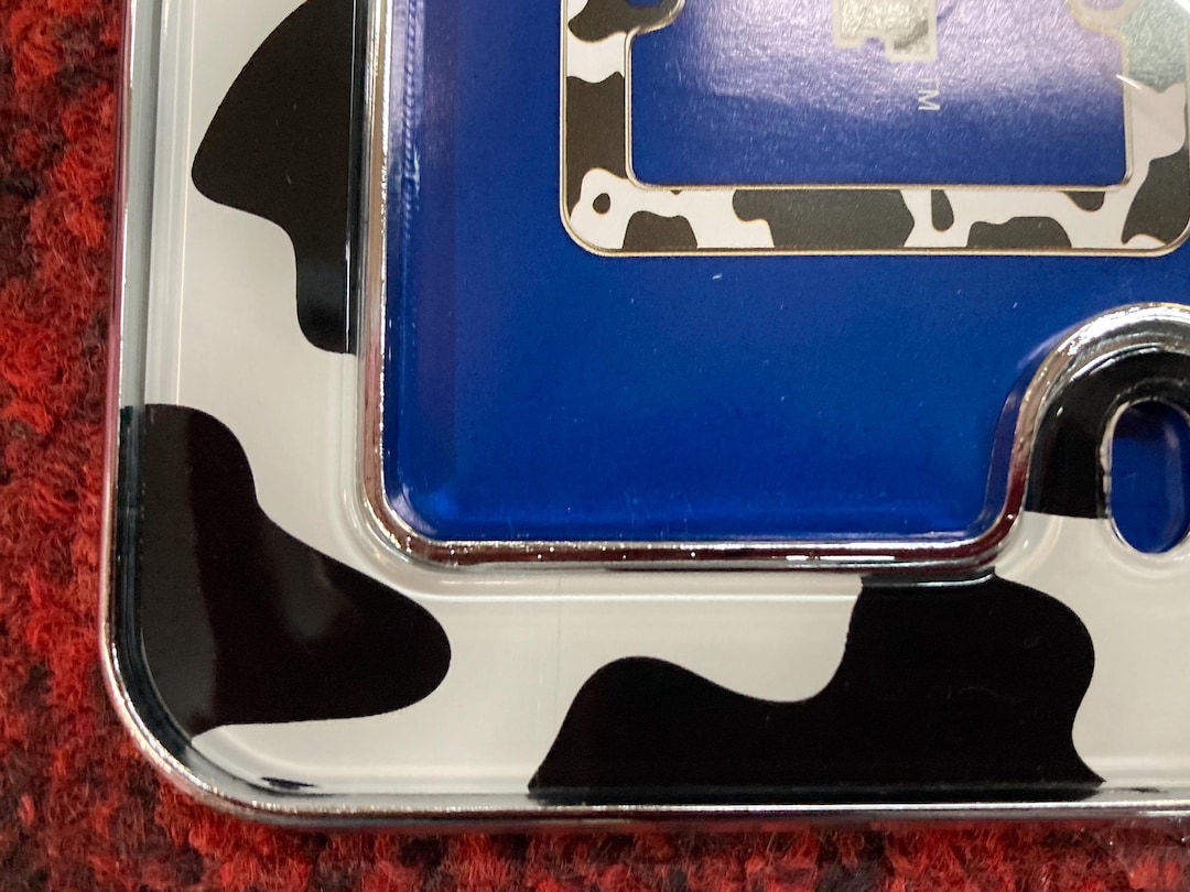 Black/white COW PRINT Metal License Plate FRAME - Etsy