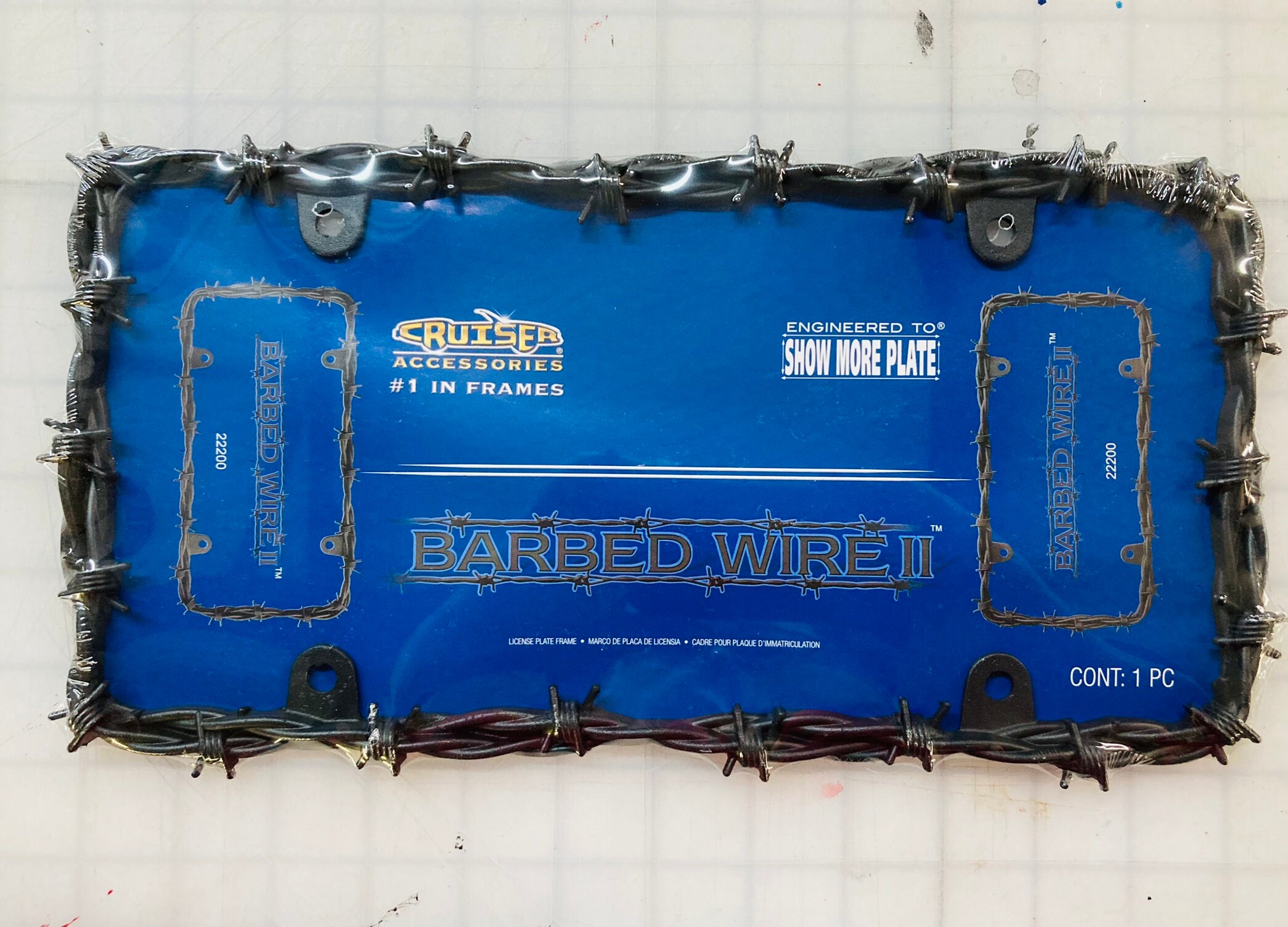 Black Steel BARBED WIRE Bob Wire License Plate FRAME Silver - Etsy