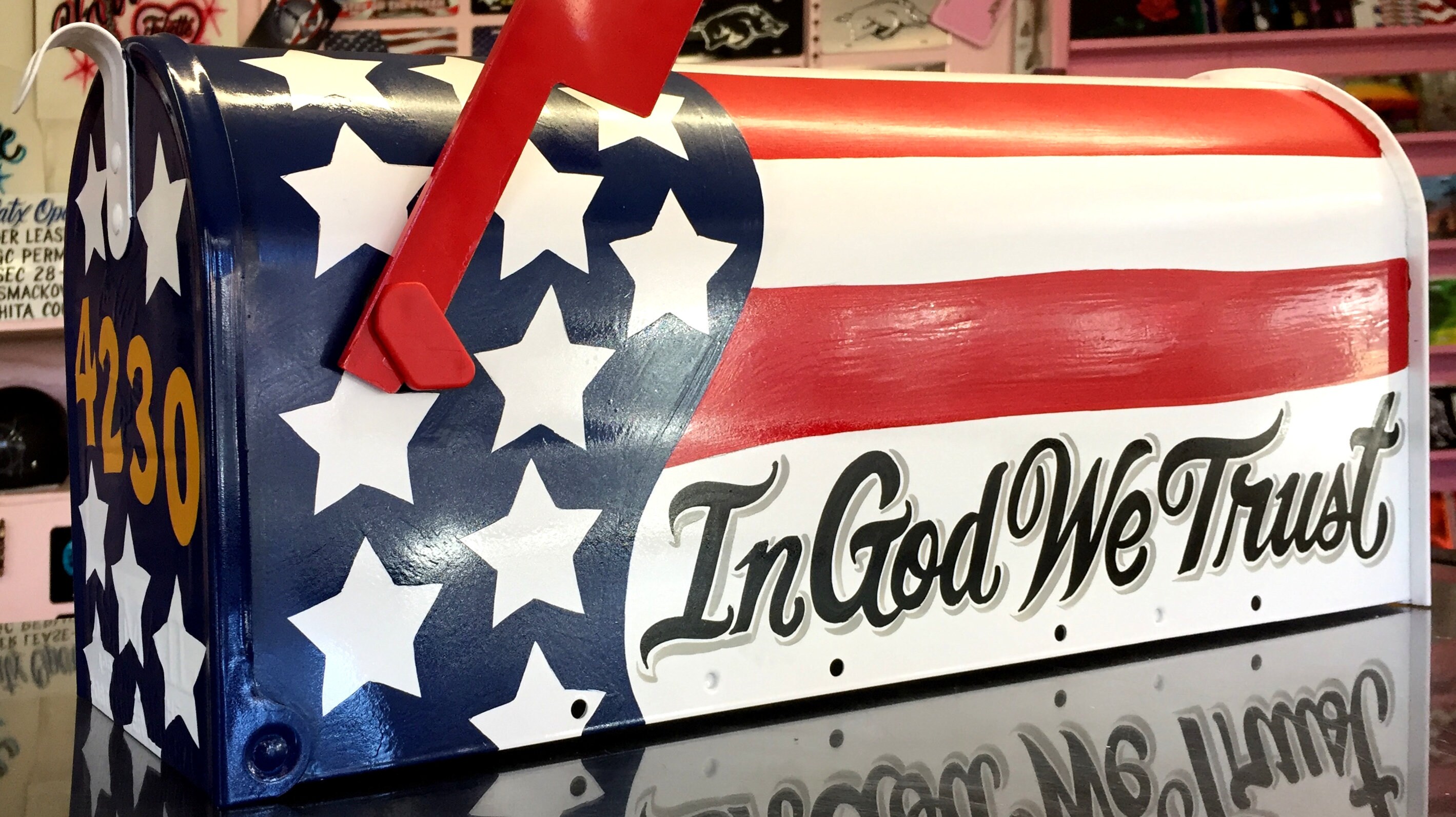 MAILBOX in God We Trust American FLAG Rural-style custom Painted ...