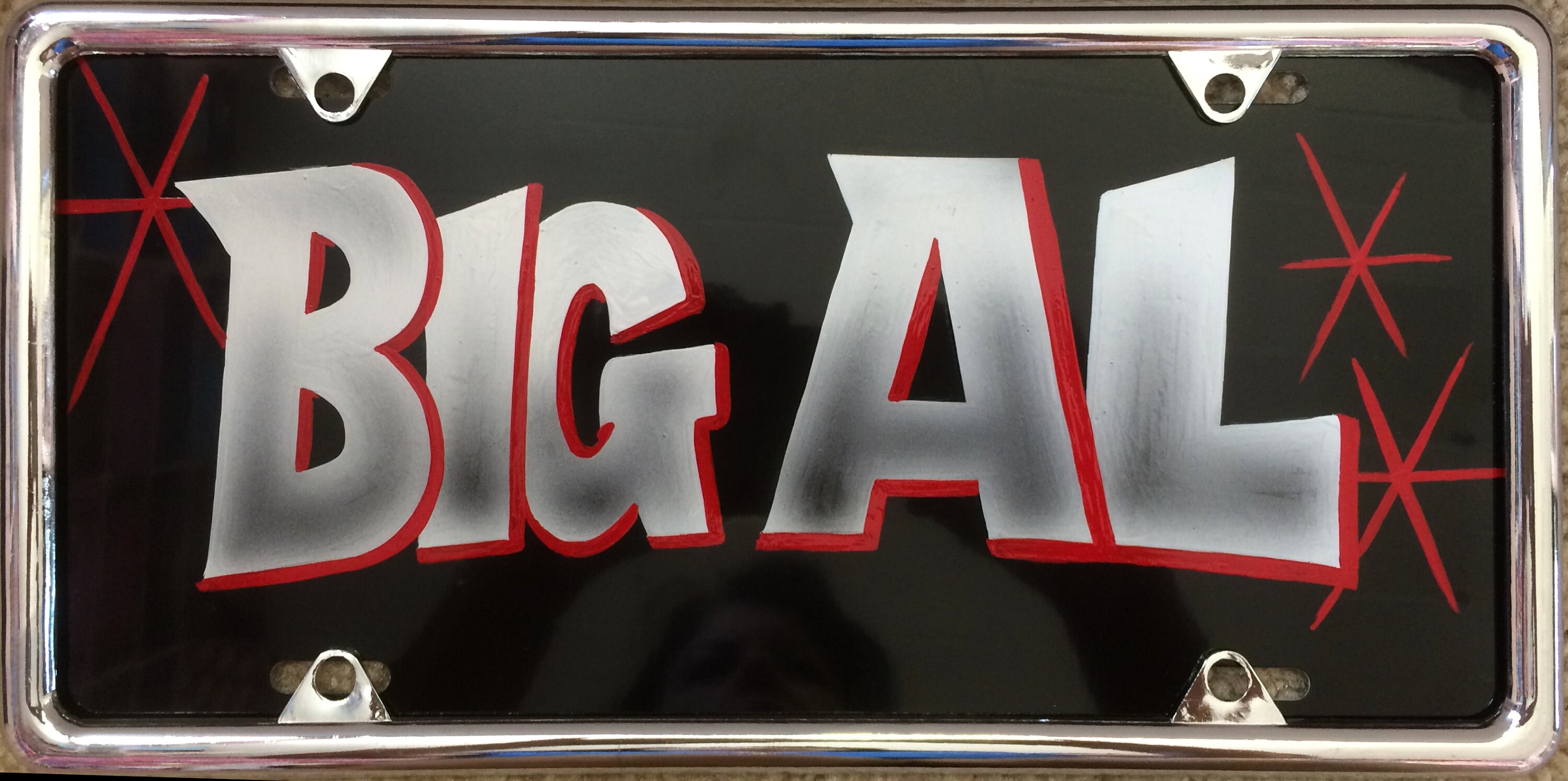Custom Painted BLOCK Lettering - Front License Plate Vehicle Tag - Just ...