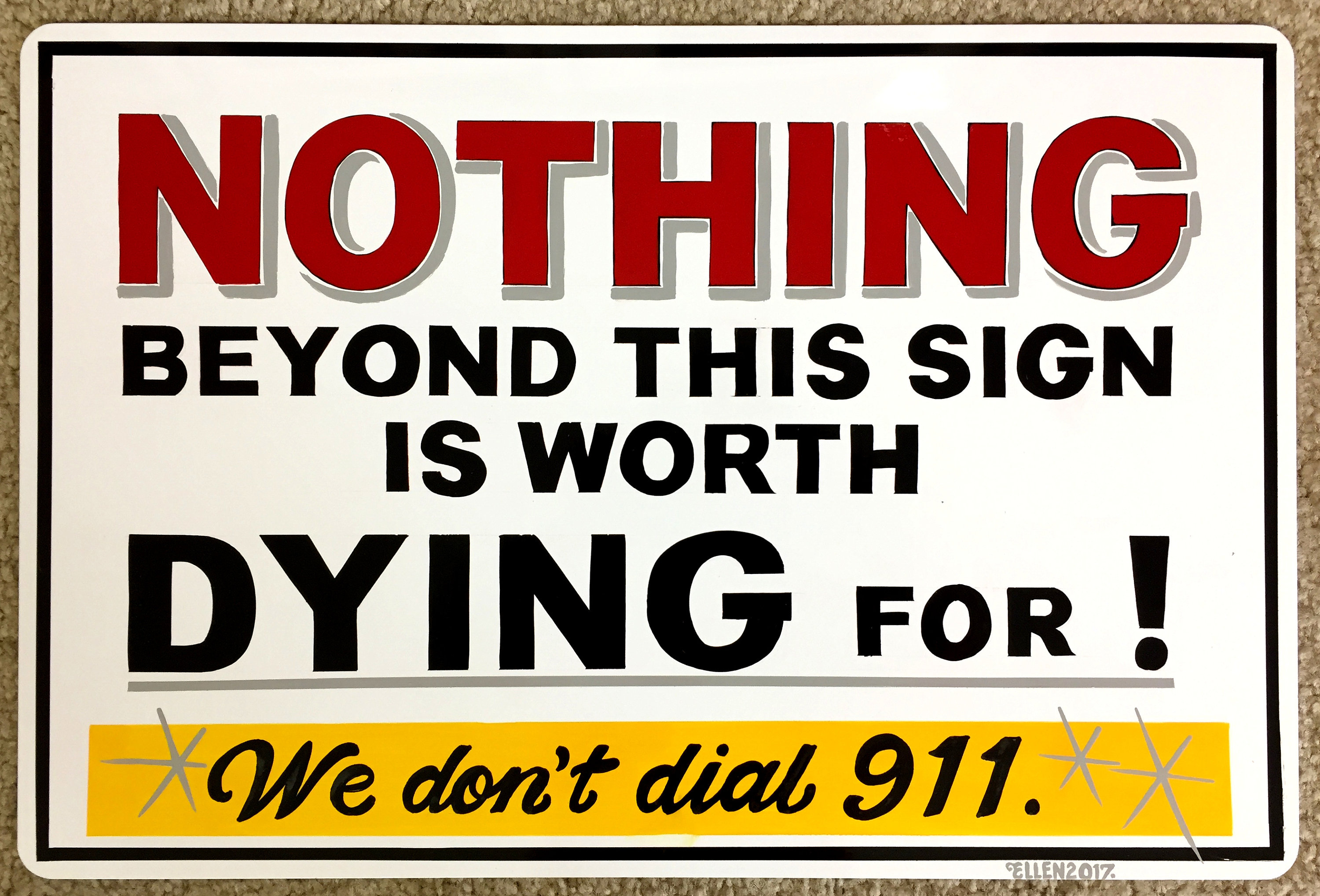 WARNING SIGN Custom SIGN Painted Aluminum 18 X 12 - Etsy