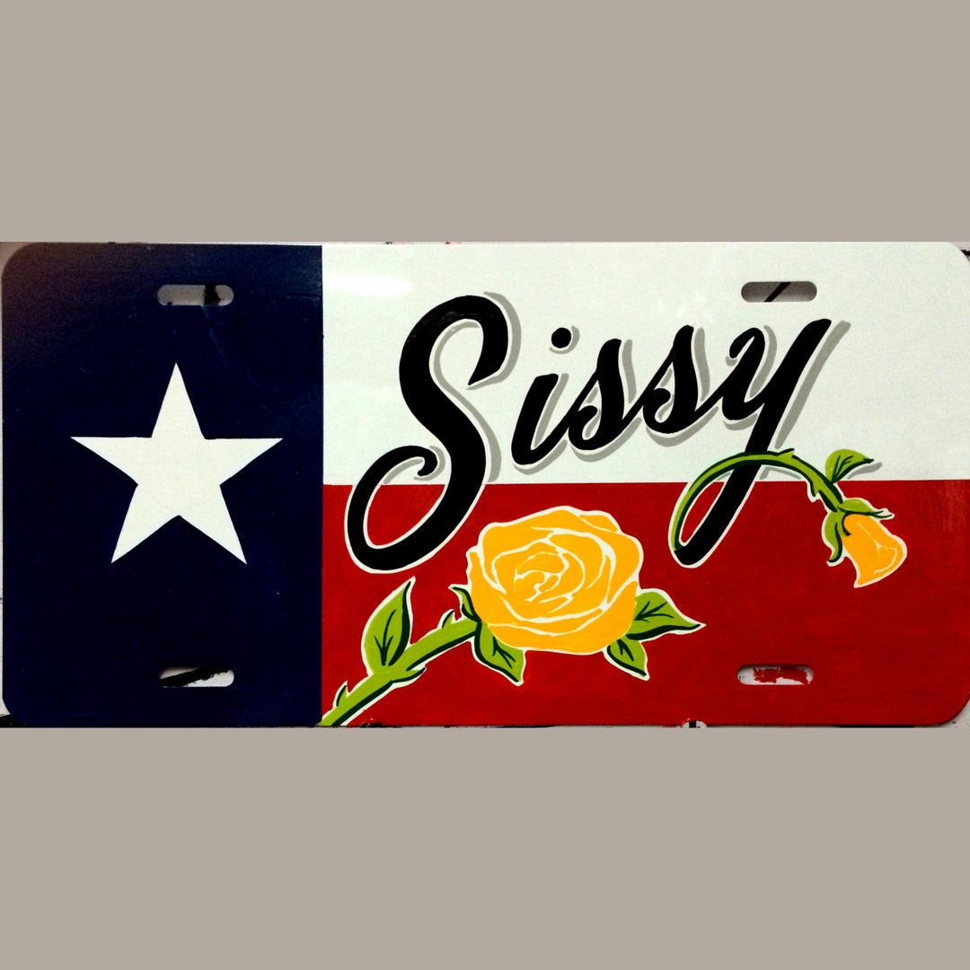 TEXAS FLAG Front License Plate Vanity Tag CUSTOM Painted Just for You ...