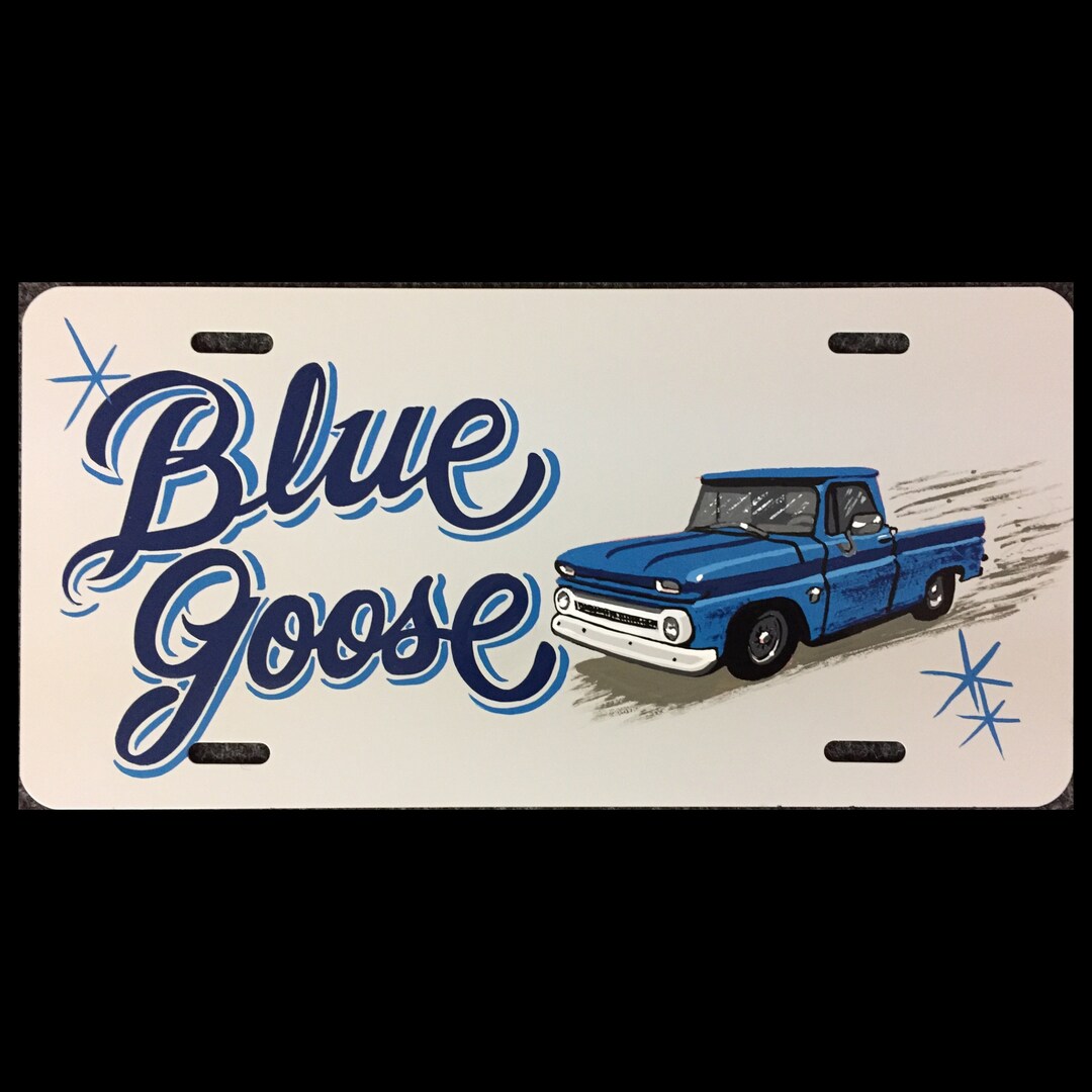 VEHICLE ILLUSTRATION on Front License Plate Vehicle Tag CUSTOM Painted ...