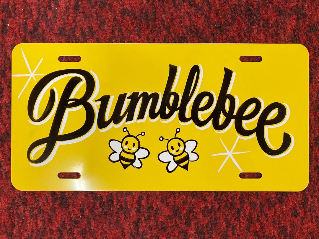 HONEY BEE - Front License Plate Vehicle Tag Custom Painted Just for You ...