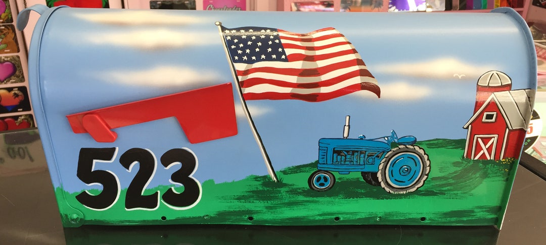 FARM SCENE custom Painted LARGE Size Rural Mailbox - Etsy