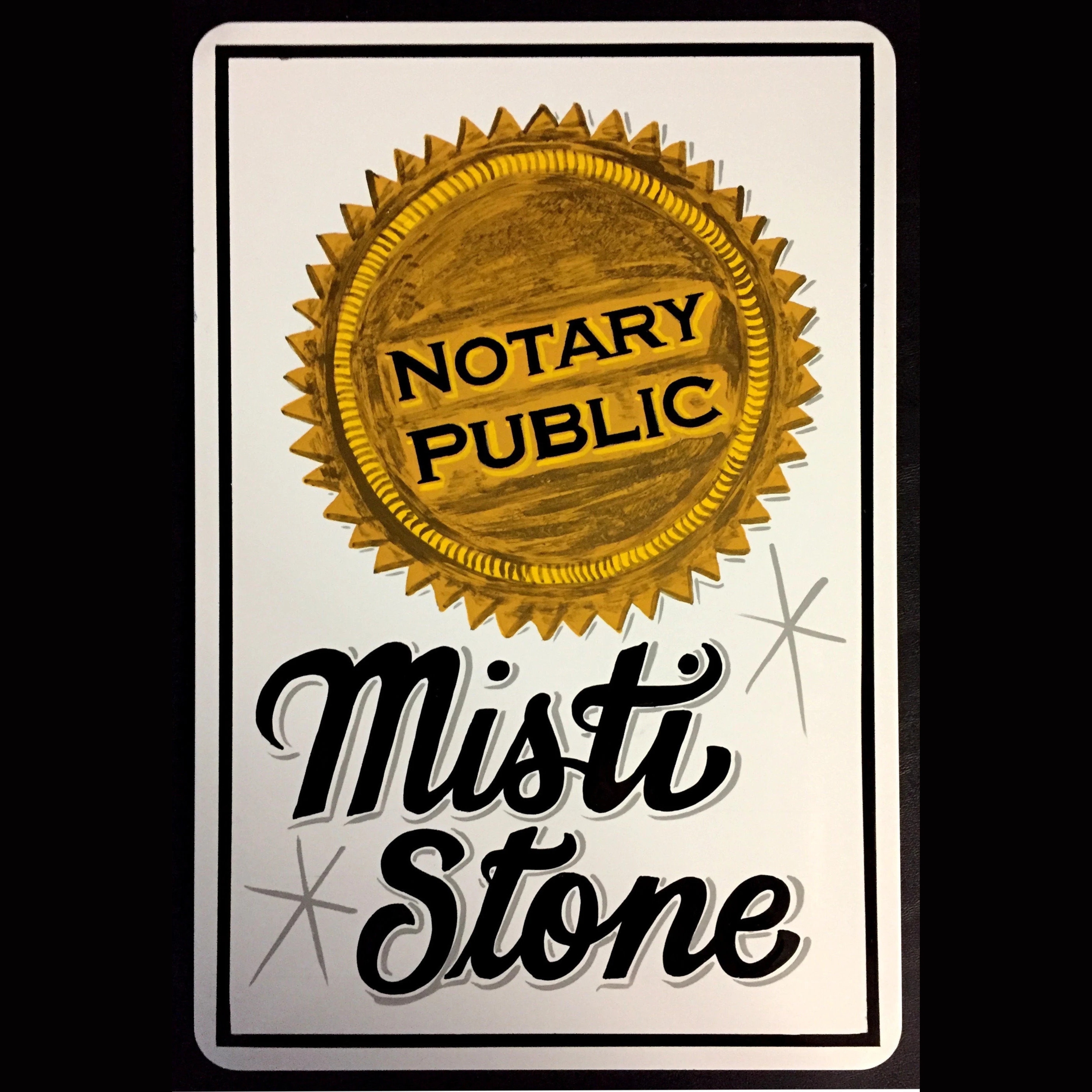 NOTARY PUBLIC *your Name* Custom SIGN Painted Aluminum 12" X 18" - Etsy
