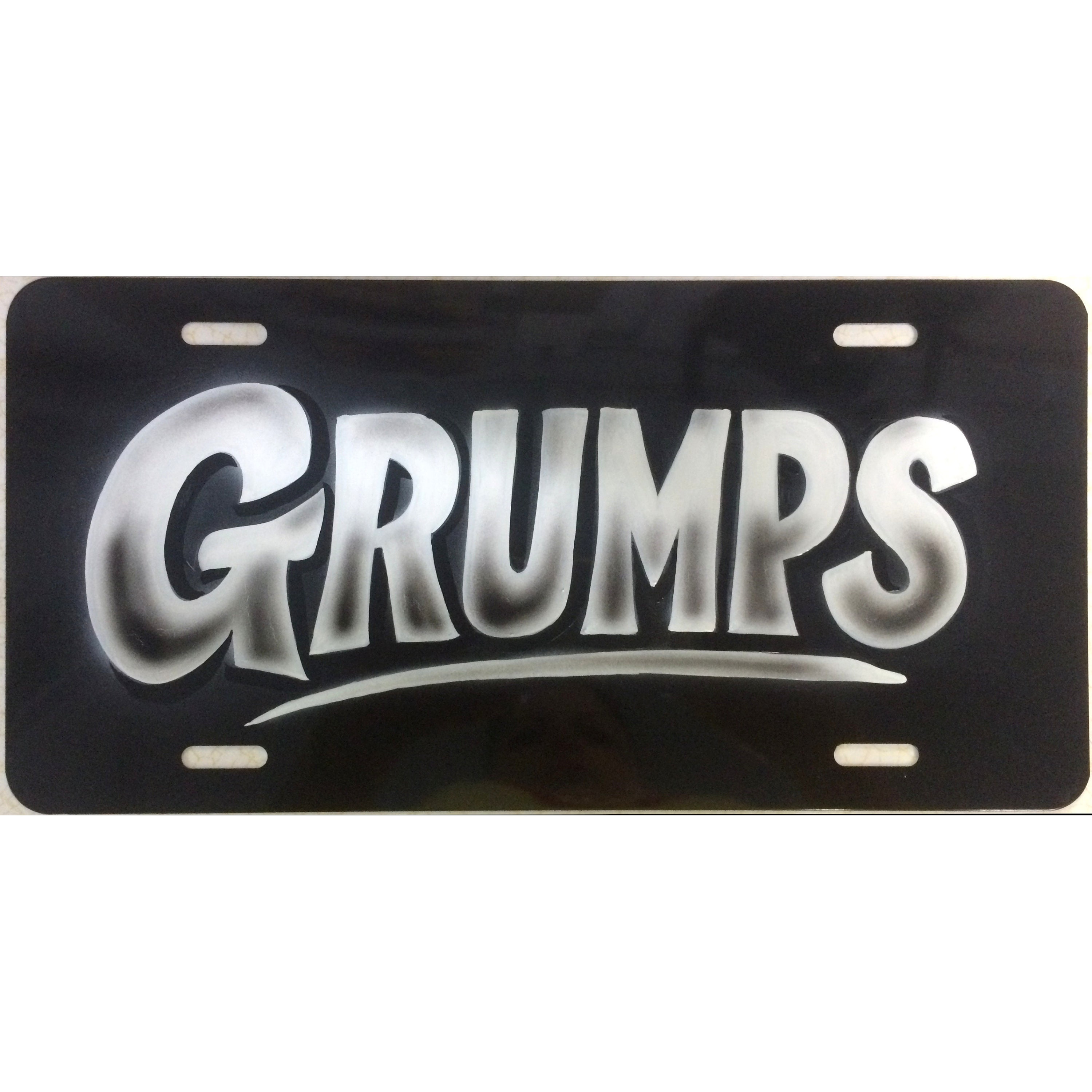 Custom Painted BLOCK Lettering - Front License Plate Vehicle Tag - Just ...