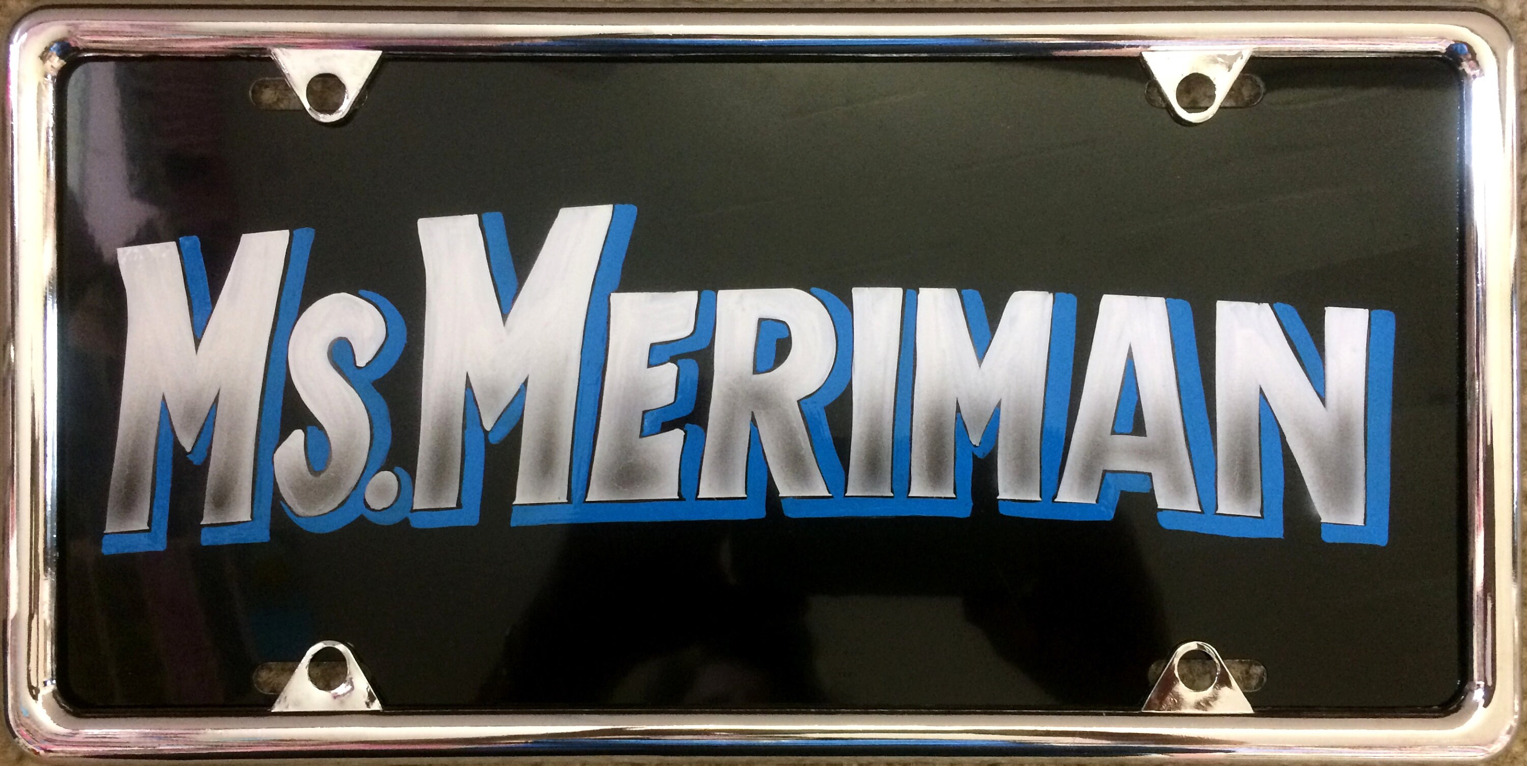 Custom Painted BLOCK Lettering - Front License Plate Vehicle Tag - Just ...