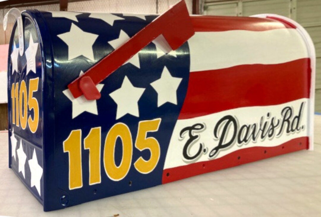 MAILBOX American Flag custom Painted Patriotic Design - Etsy