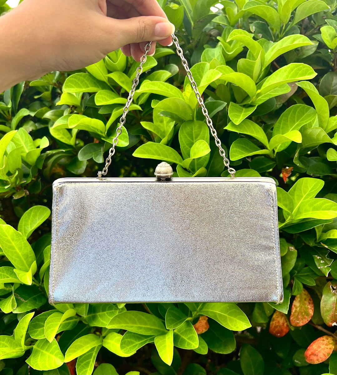 Vintage 1950s Silver Metallic Purse - Etsy