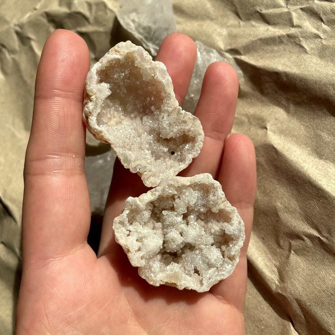 Tooth Fairy Geode, White Mini Geode, Raw Crystal Geode, Indigo Child ...