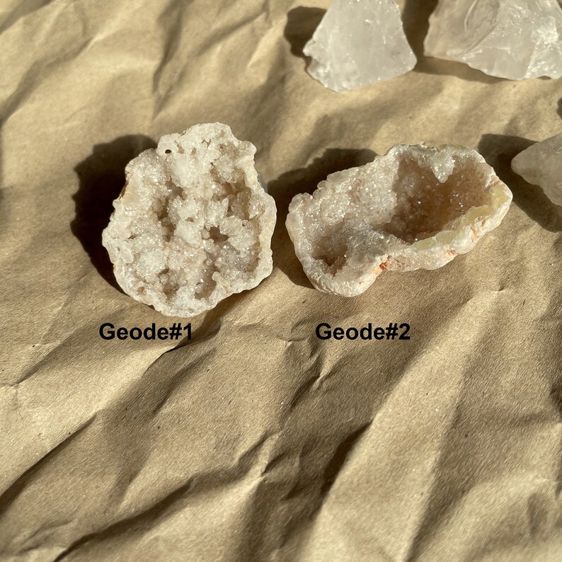 Tooth Fairy Geode White Mini Geode Raw Crystal Geode Indigo - Etsy