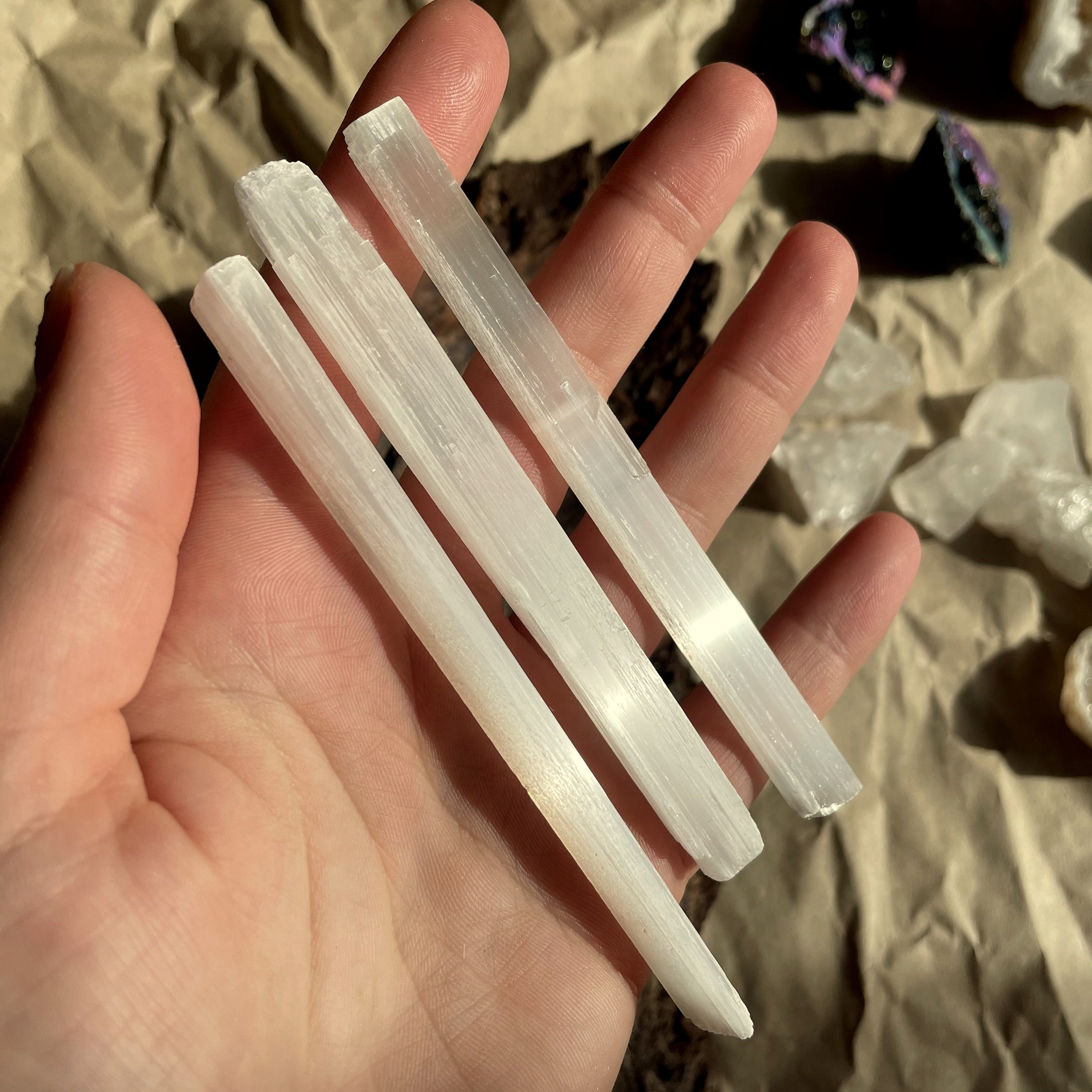 10cm Rough Selenite Stick Charging Stone Natural Selenite | Etsy