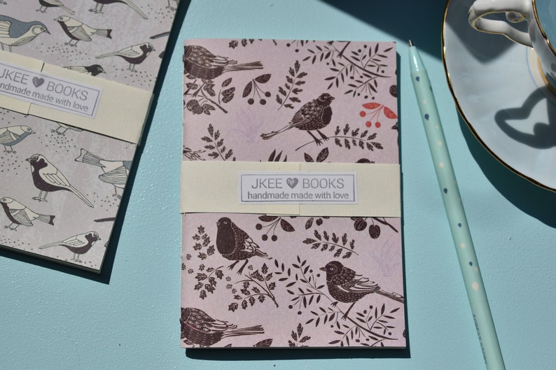 Pocket Diary Birds Feathers Handbound Notebook A6 Diary Notebook Gift ...