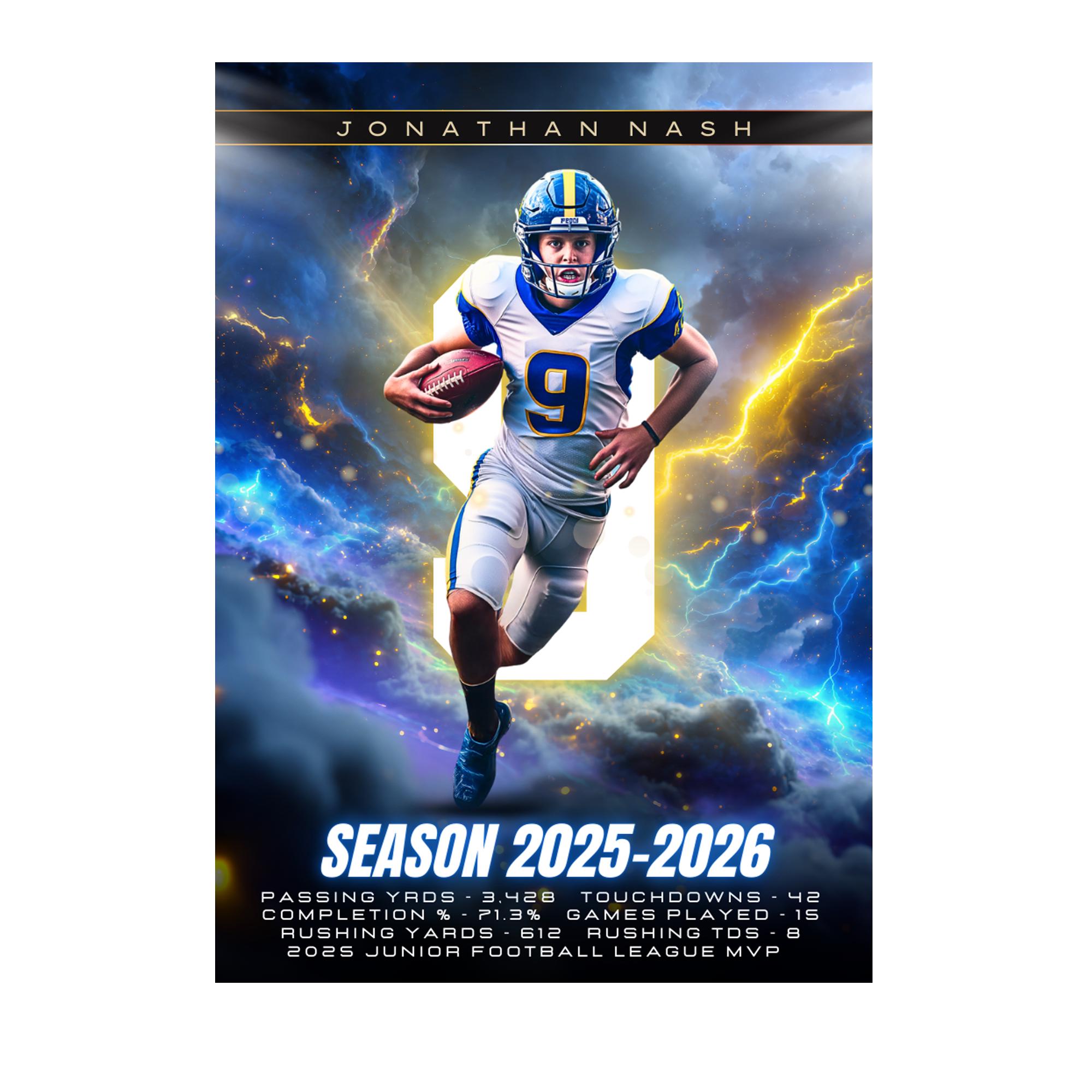 Custom Football Trading Card Template Editable Front and Back Canva ...