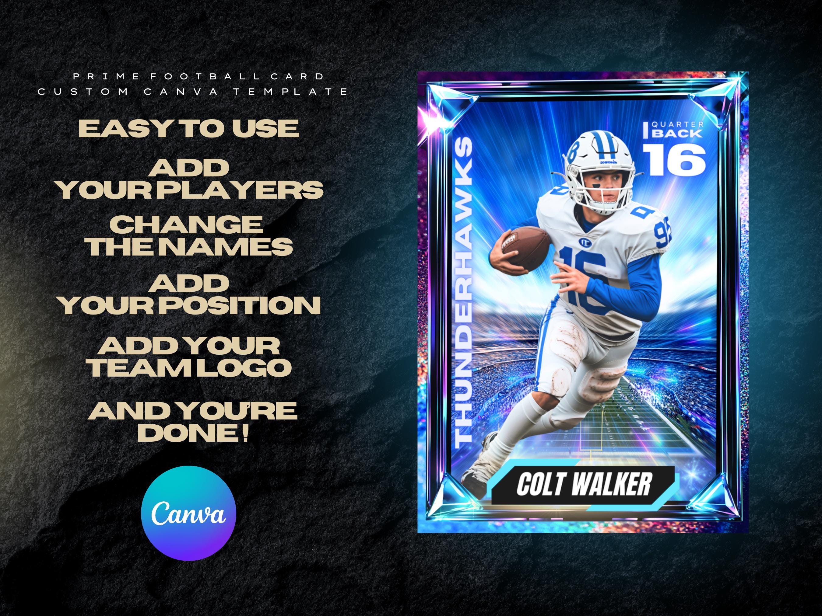 Custom Football Trading Card Template DIY Sport Cards Printable ...