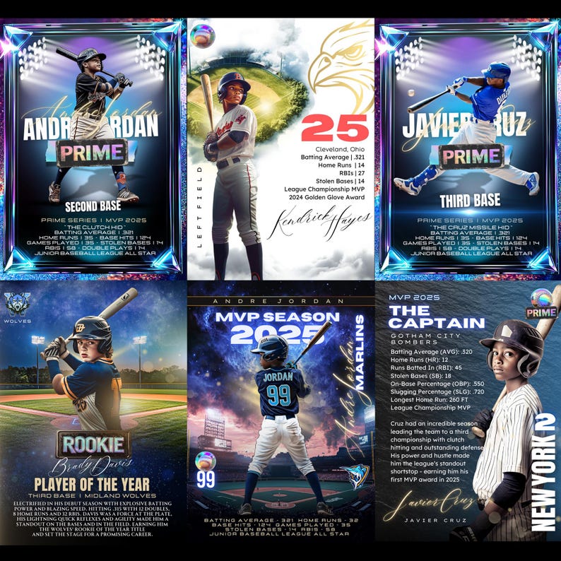 Custom Trading Cards Photoshop PSD Template Bundle Custom Sports Cards ...