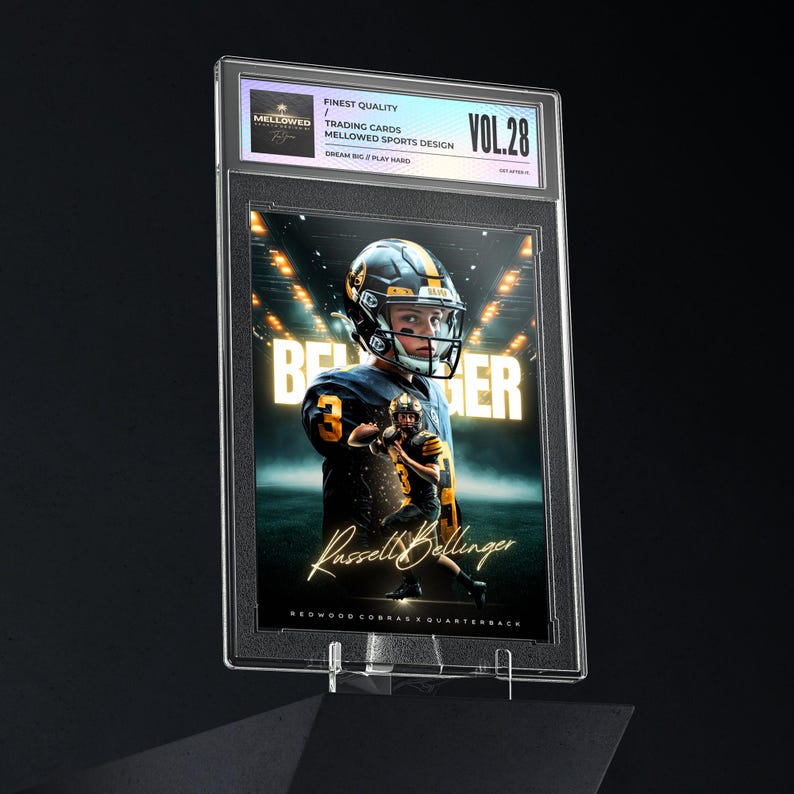 Football Trading Card Photoshop PSD Bundle 6 X Editable Sports Card ...