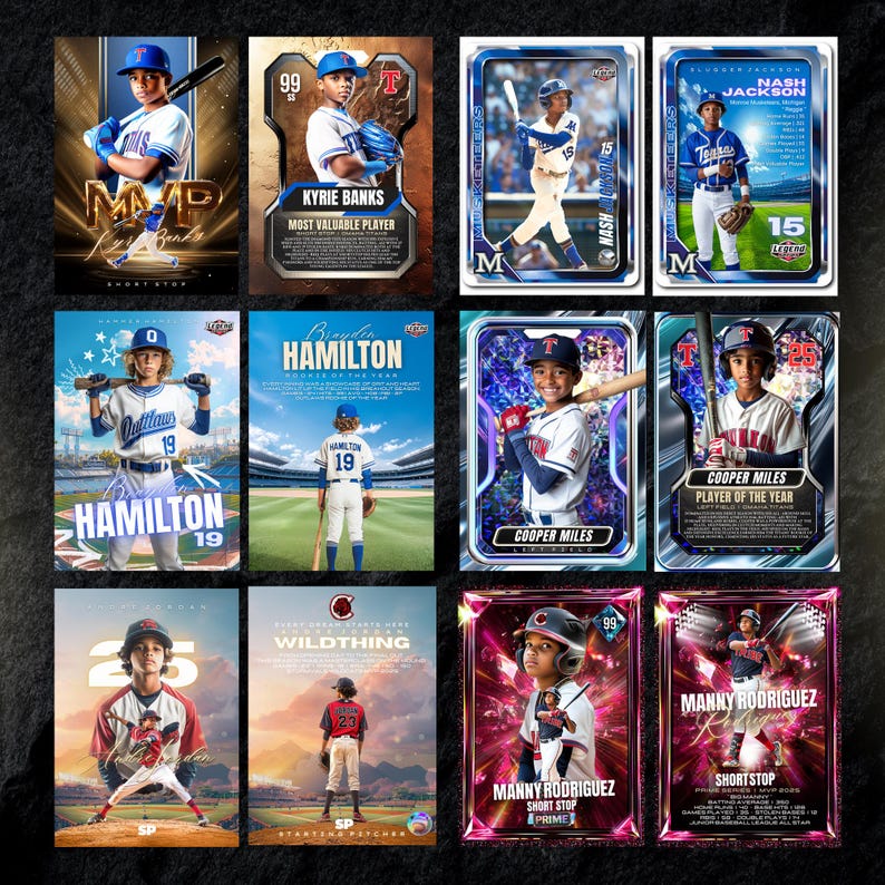 Custom Trading Cards Canva Template Bundle Custom Sport Cards Kids ...