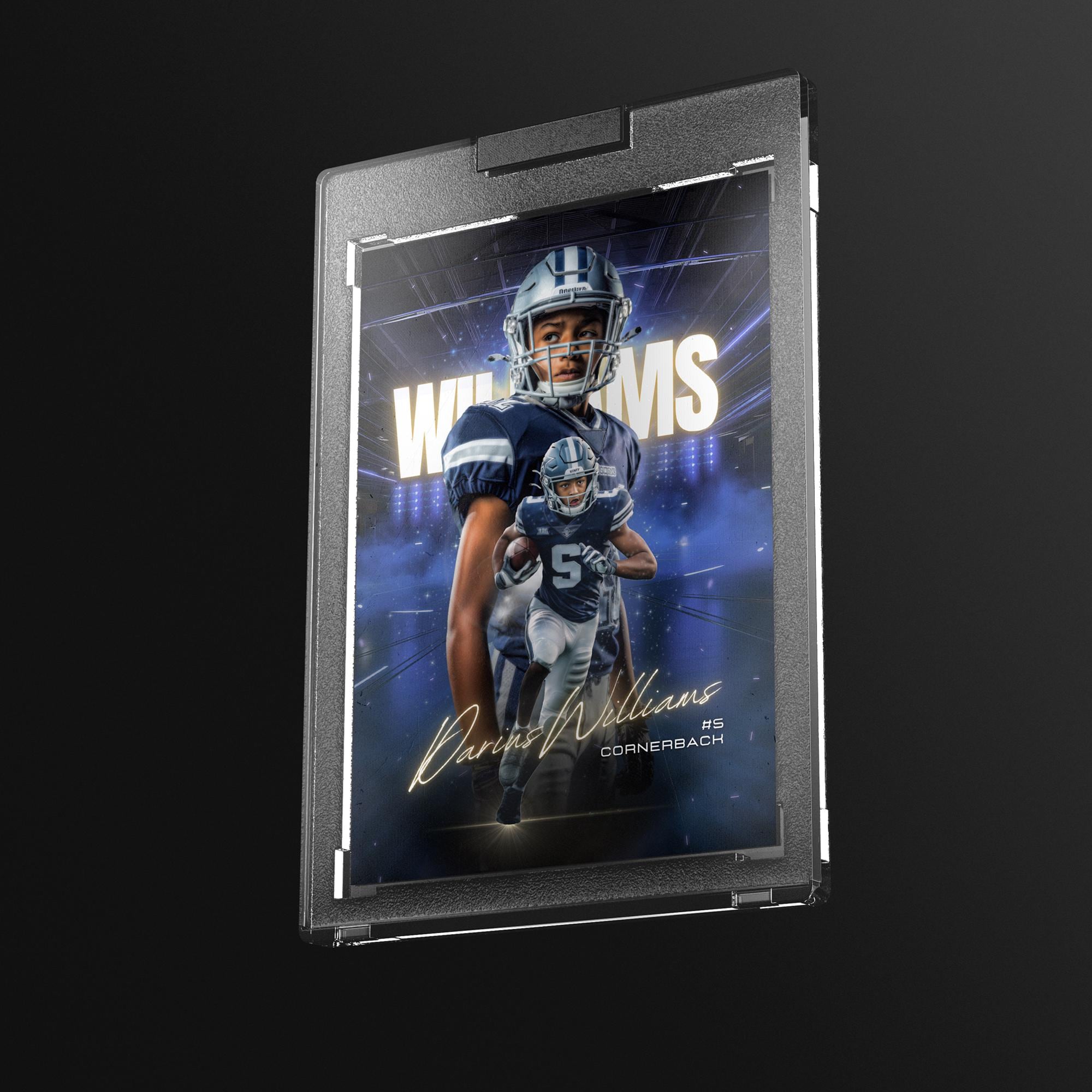 Football Player Card Template Youth Sports Editable Custom Trading Card ...
