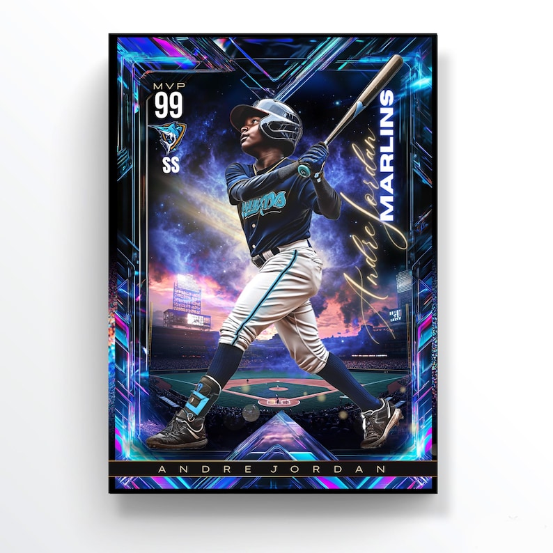 Editable Baseball Card Template Photoshop PSD Kids Custom Sports ...
