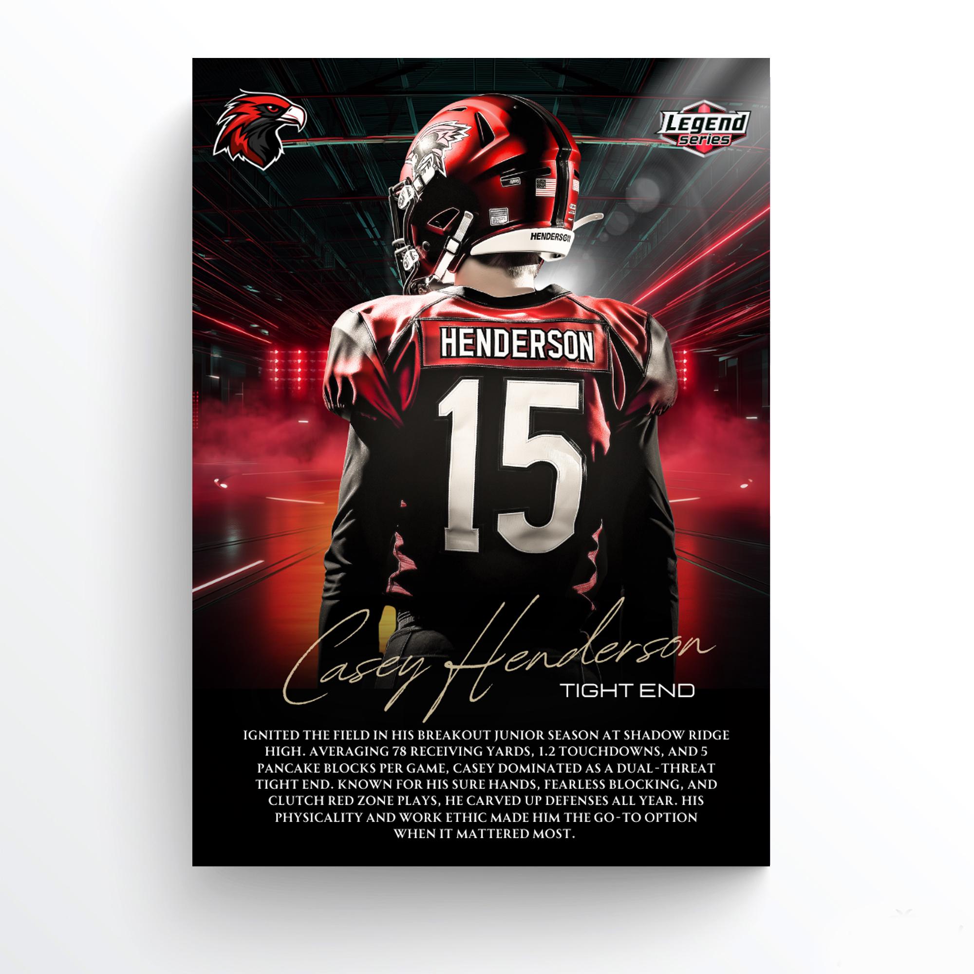 Custom Football Trading Card Template Youth Sports Design DIY Printable ...