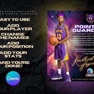 Custom Basketball Trading Card Template - Editable Sports Card Design ...