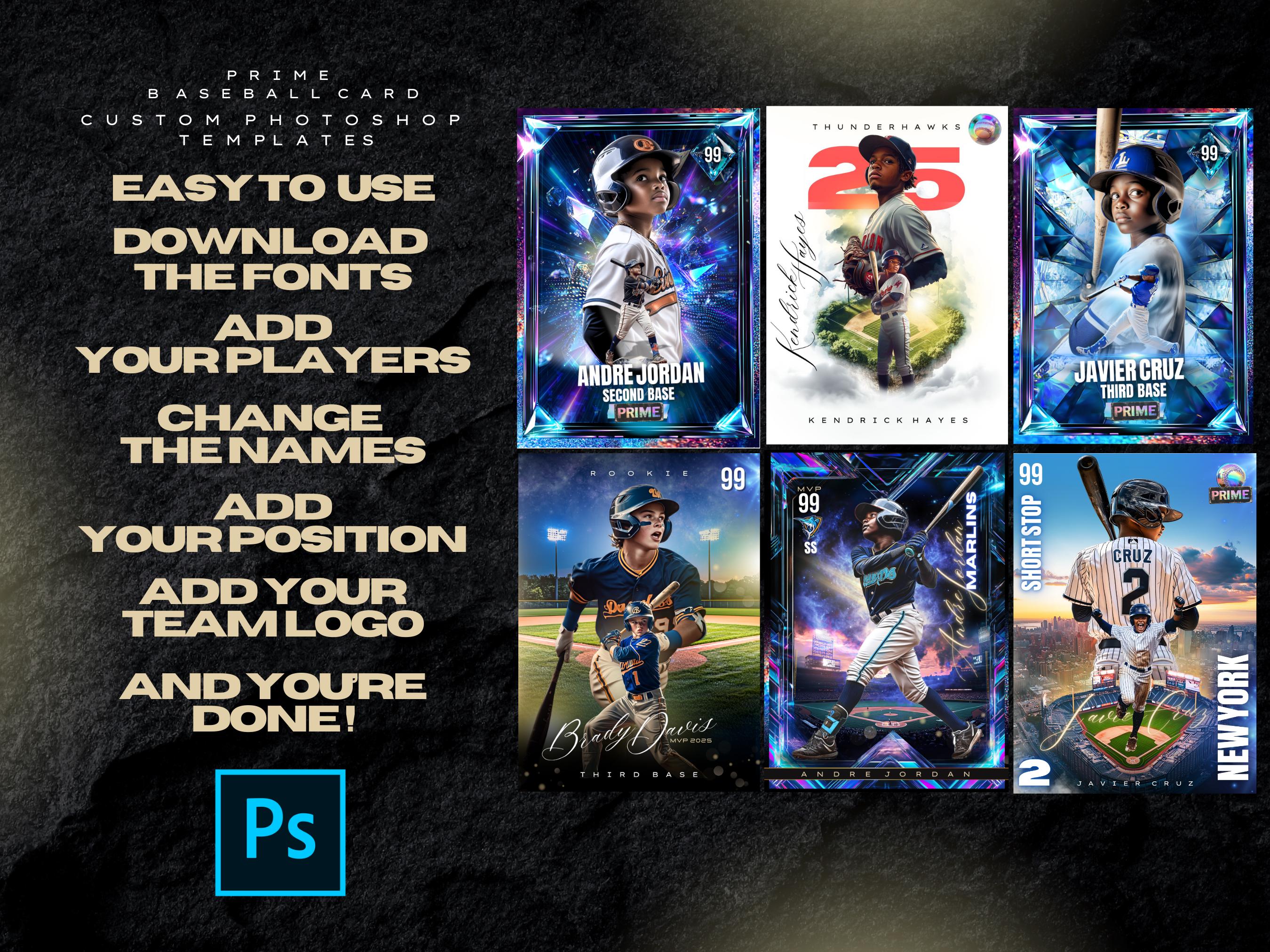 Custom Trading Cards Photoshop PSD Template Bundle Custom Sports Cards ...