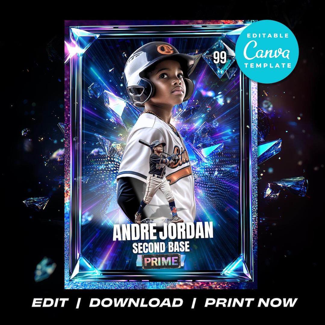 Custom Trading Cards Canva Template Custom Sport Cards Kids Sport Card ...