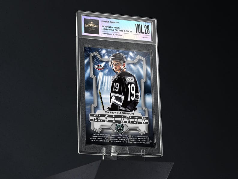 Hockey Trading Card Template Canva Editable Custom Sports Card Design ...