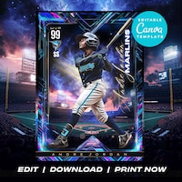 Baseball Trading Card Template: Canva Poster & Backdrop Bundle - Etsy