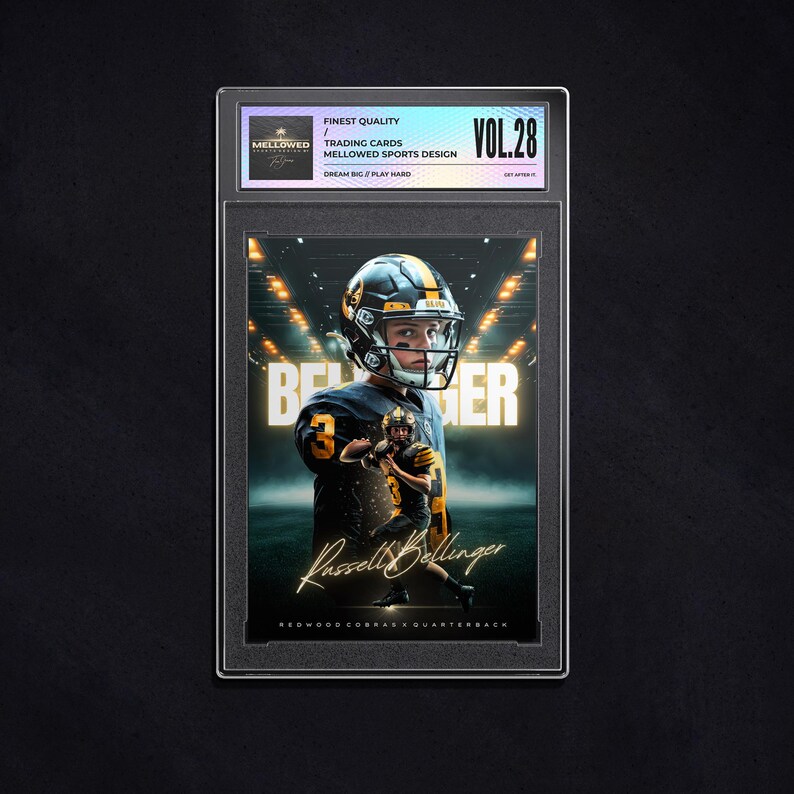 Football Player Card Canva Template Custom Youth Sports Trading Design ...
