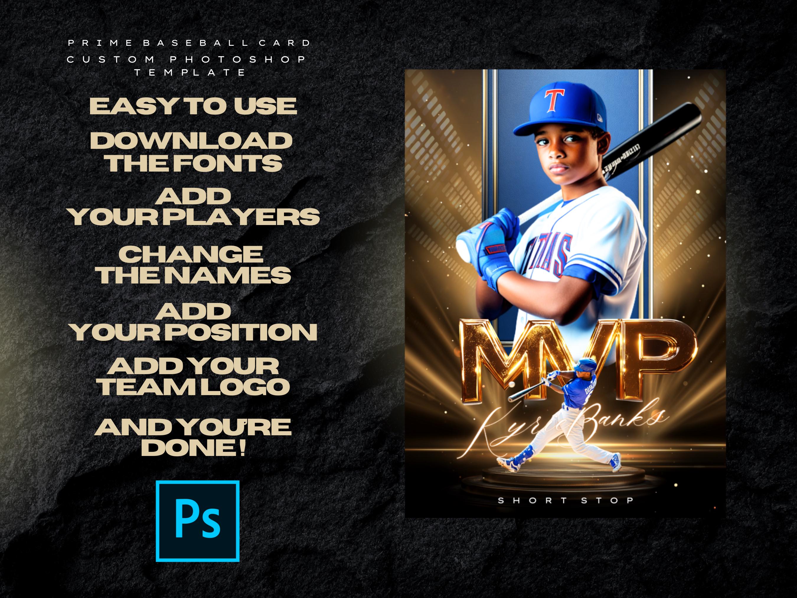 Custom Trading Card PSD Template Editable Kids Sports Card Design ...