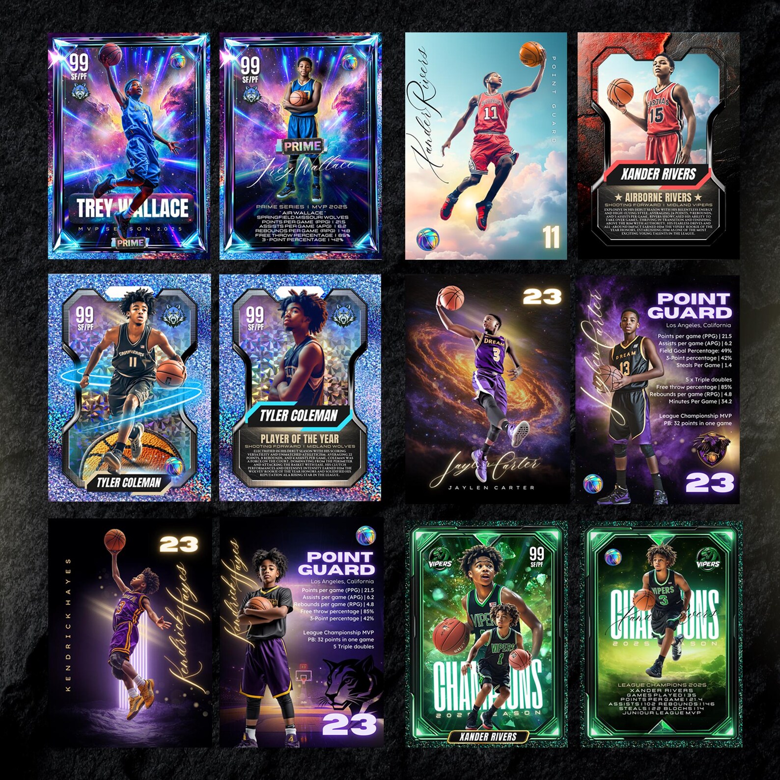 Custom Basketball Cards Basketball Trading Cards Canva Template Sport ...