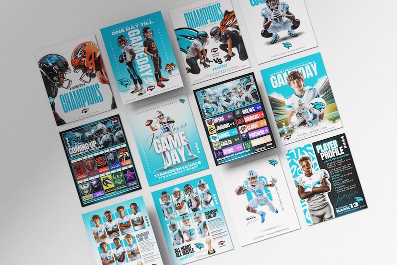 Photoshop Sports Social Media Templates PSD Football Gameday Score ...