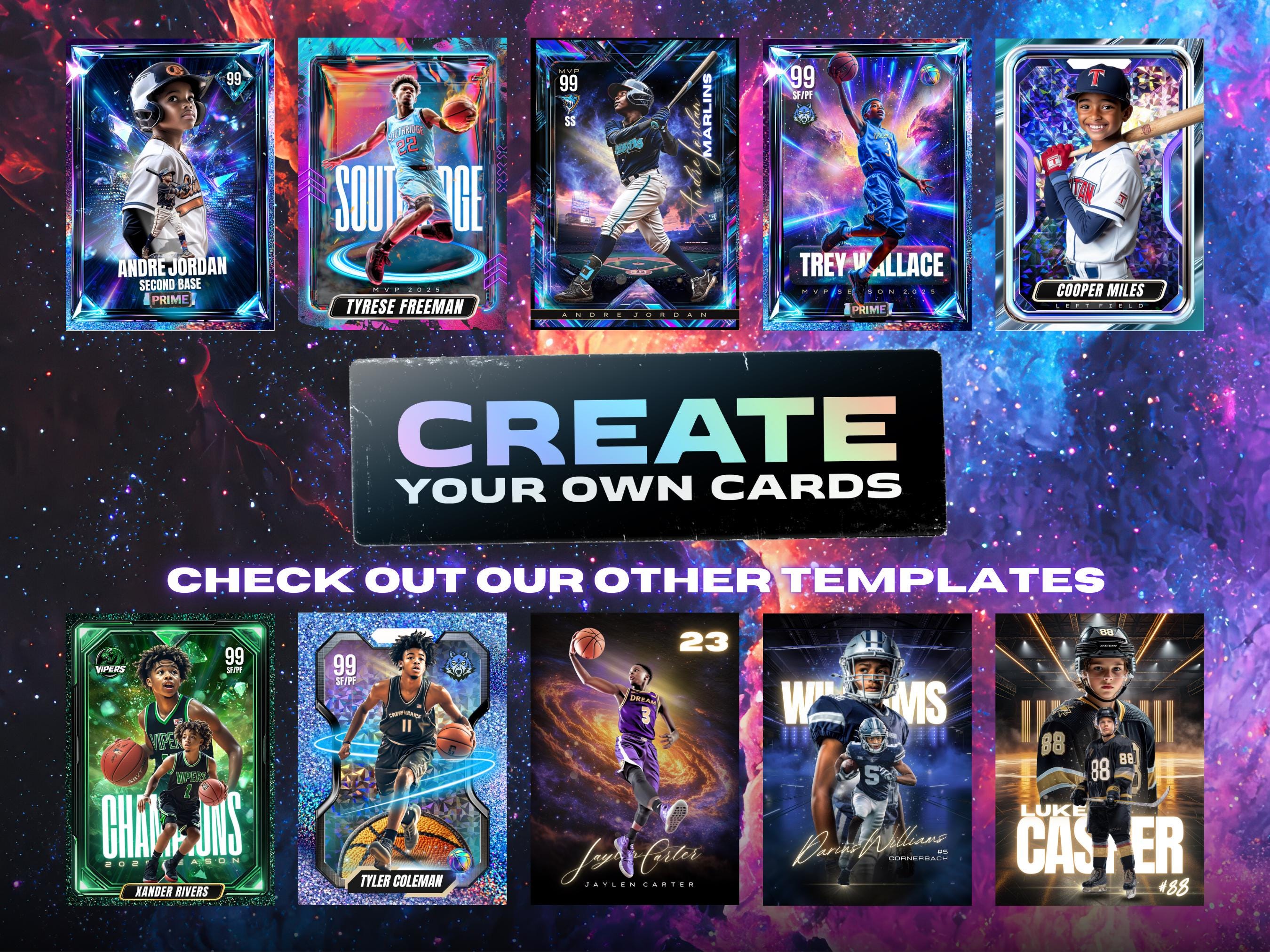 Basketball Trading Card Templates PSD Bundle 6 X Editable Photoshop ...