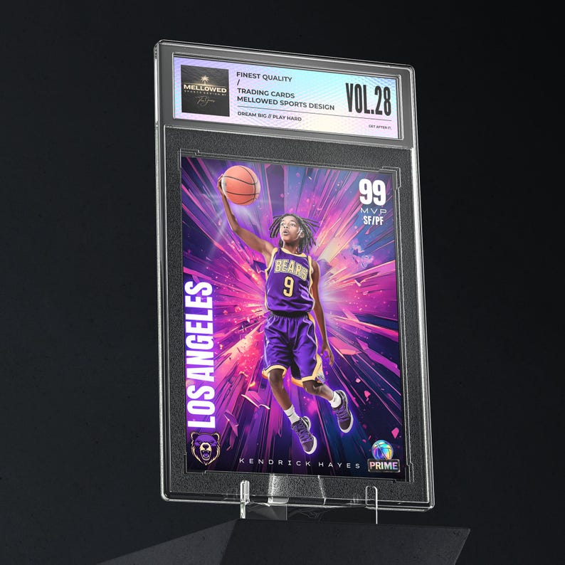 Custom Basketball Trading Card Template - Editable Sports Card Design ...
