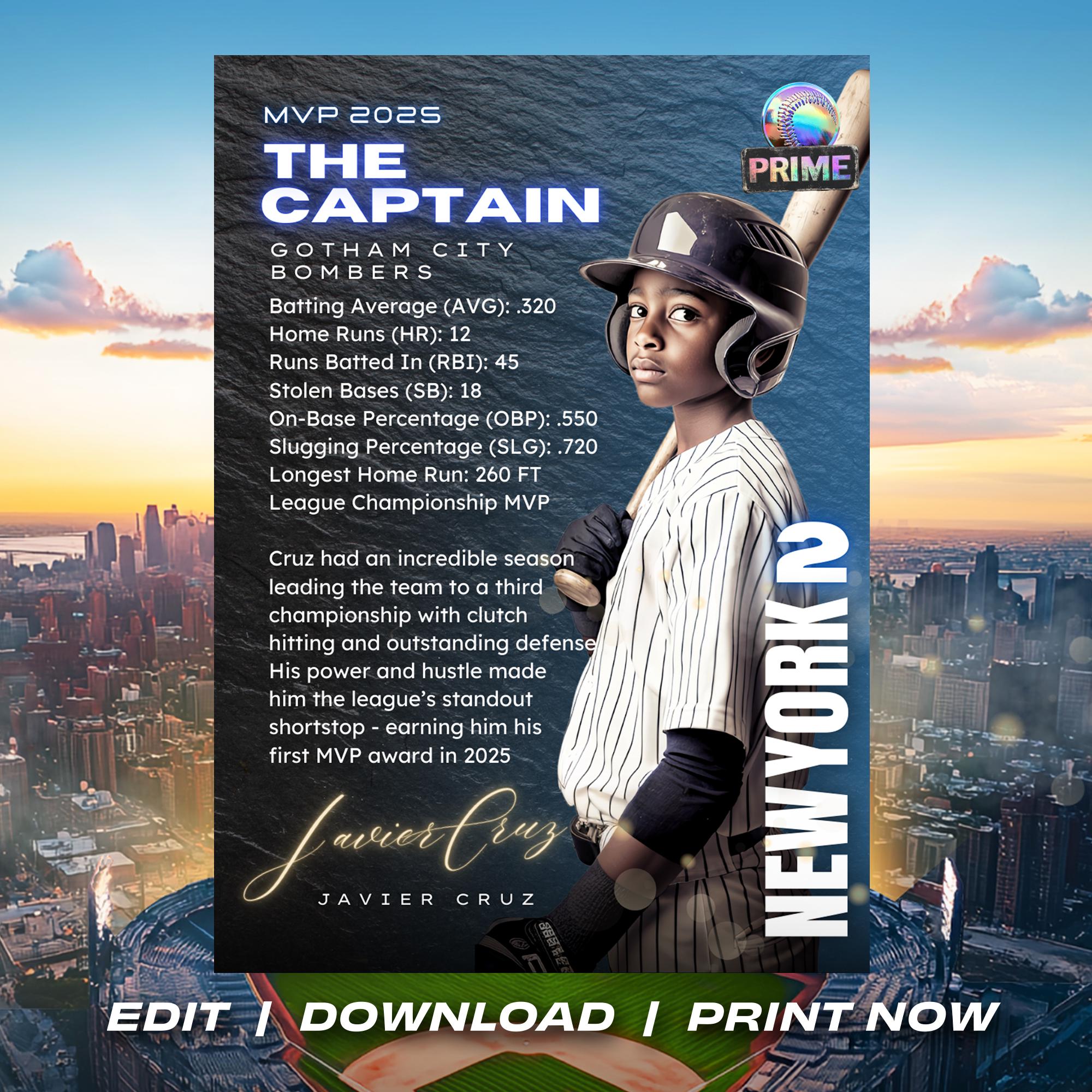 Custom Trading Cards Canva Template Custom Sport Cards Kids Sport Card ...