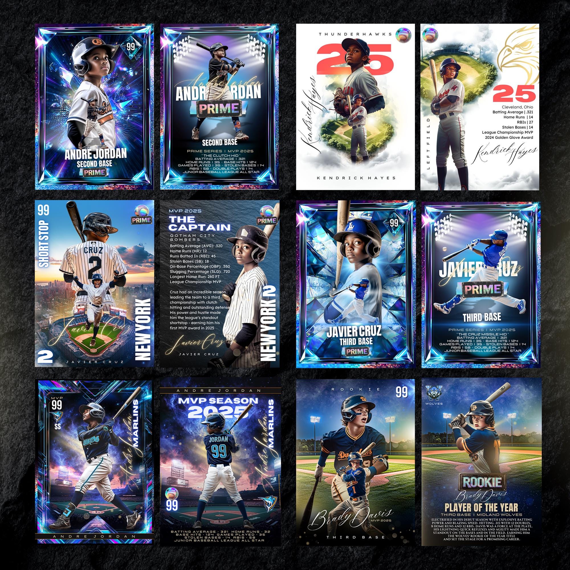 Custom Trading Cards Canva Template Bundle Custom Sport Cards Kids ...