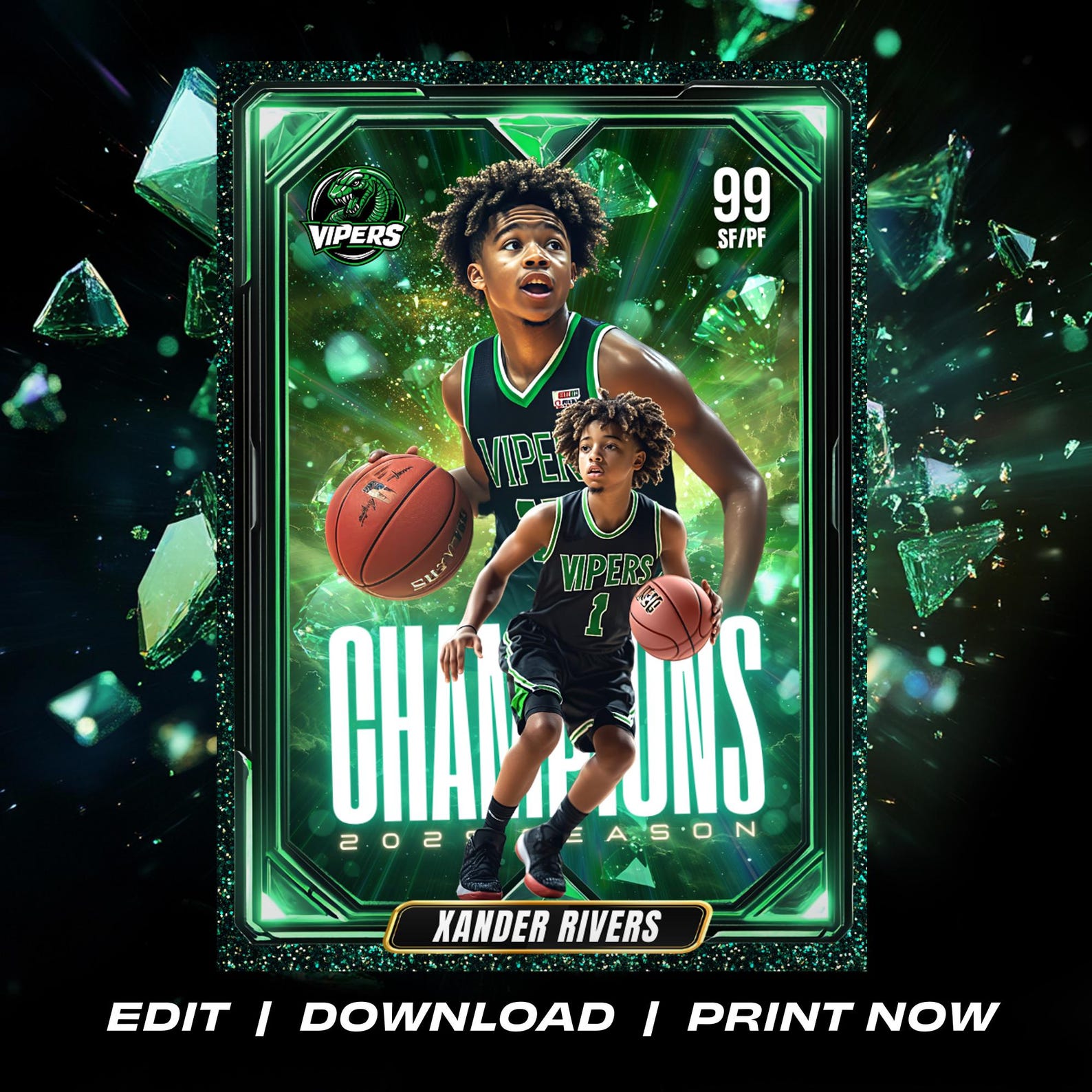 Custom Basketball Trading Cards Editable Canva Template for Teams Kids ...