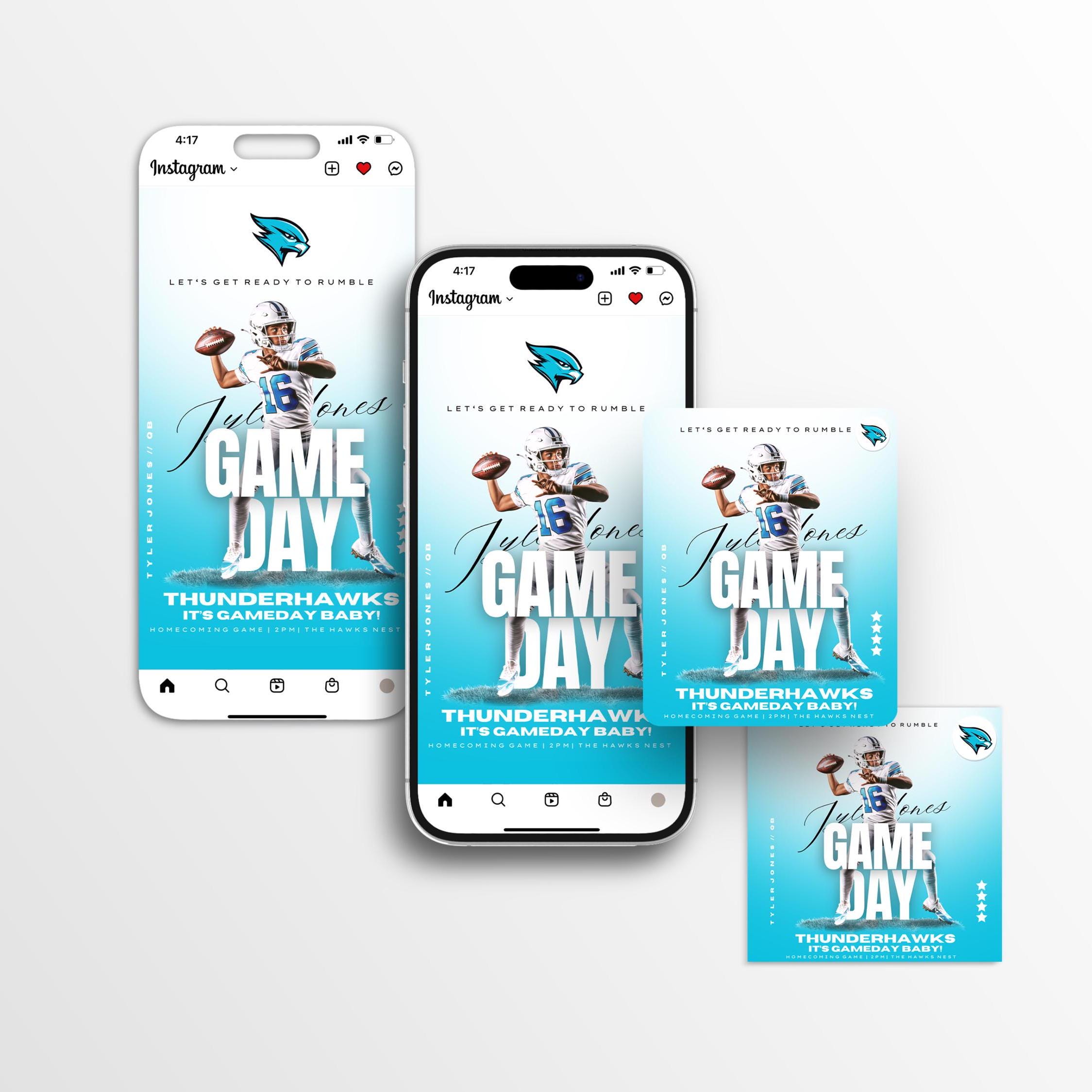 Game Day Social Media Canva Template Sports Graphic Customizable Match ...