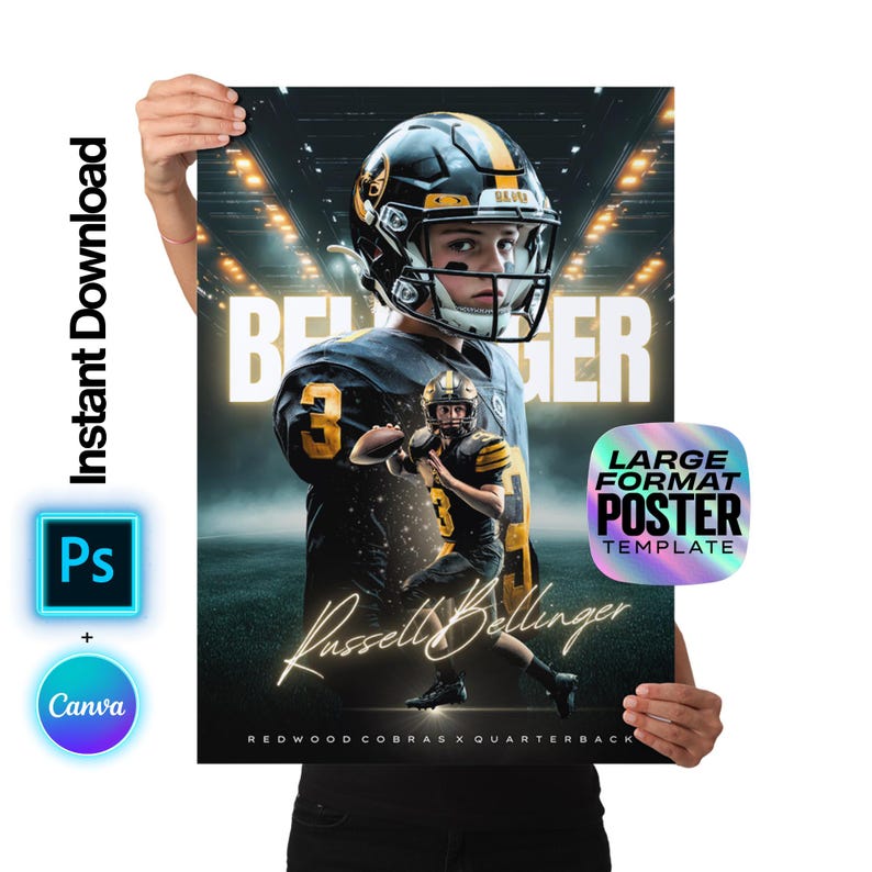 Custom Sports Poster Template for Kids | Canva & Photoshop | Youth ...