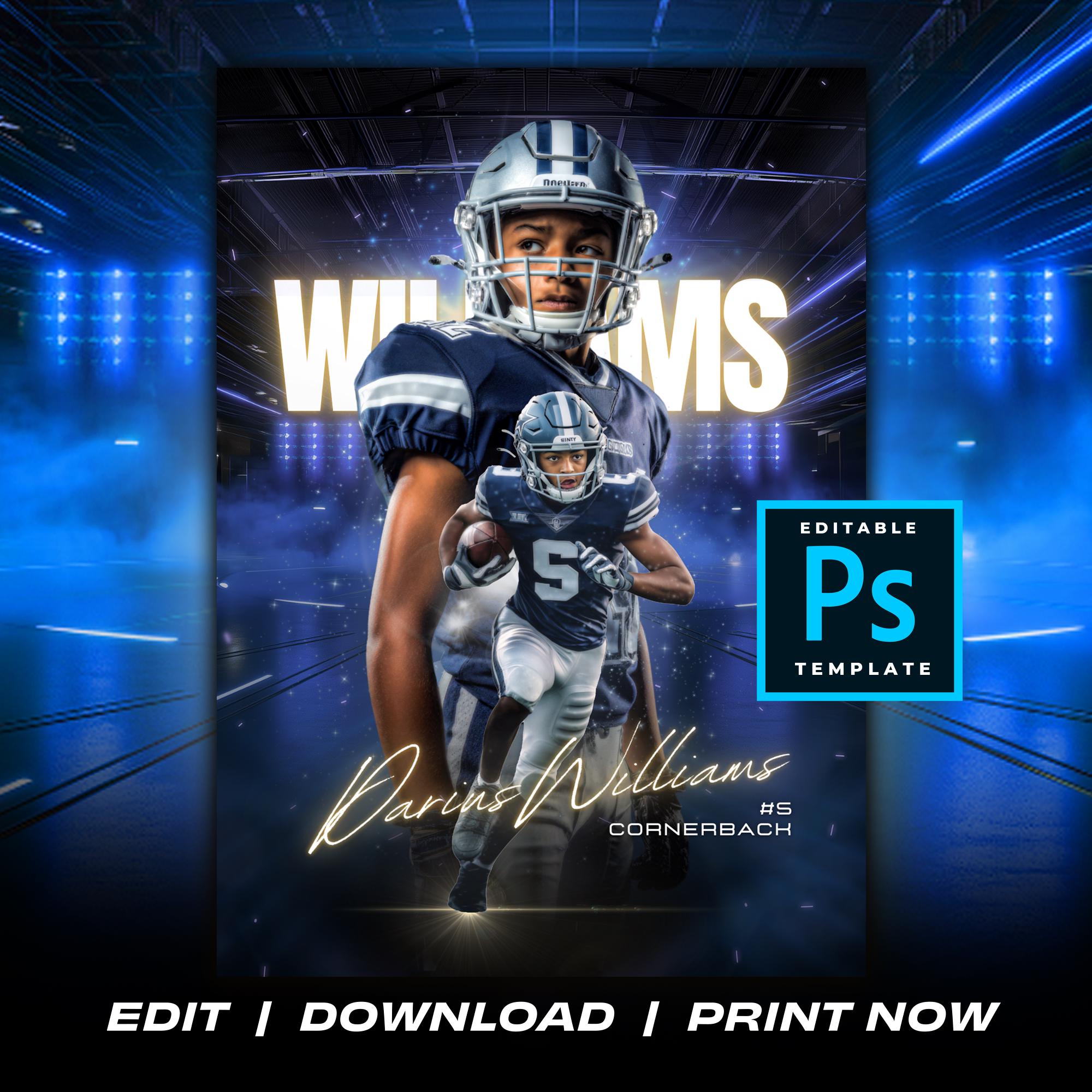 Photoshop Football Card Template Editable PSD Sports Trading Card ...