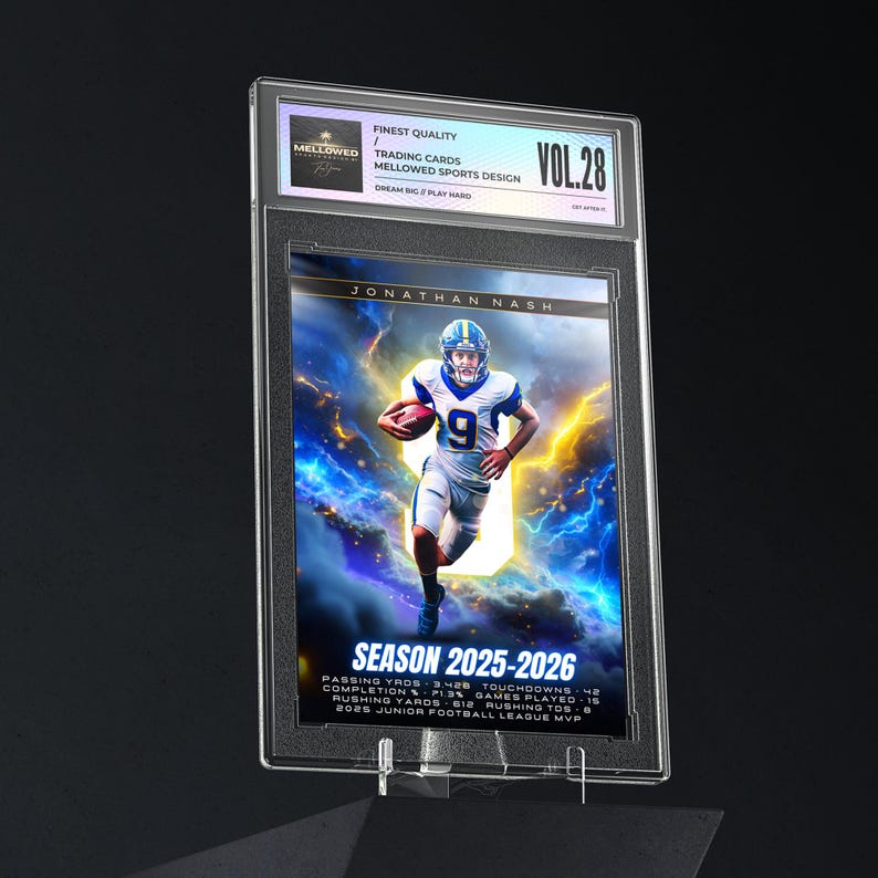 Custom Football Trading Card Template Editable Front and Back Canva ...