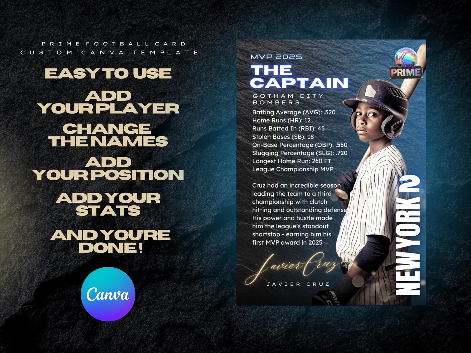 Custom Trading Cards Canva Template Custom Sport Cards Kids Sport Card ...